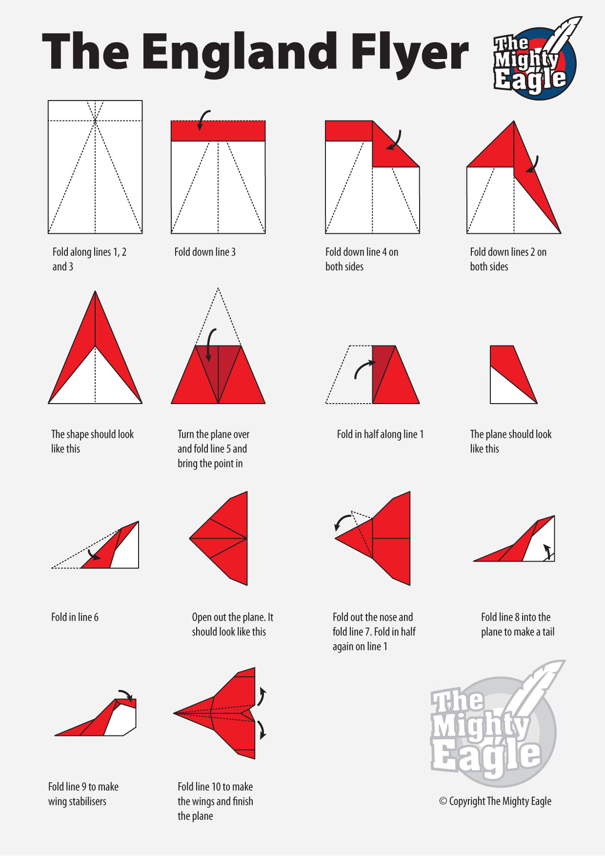 The Mighty Eagle The Mighty Eagle England Flyer Paper Plane
